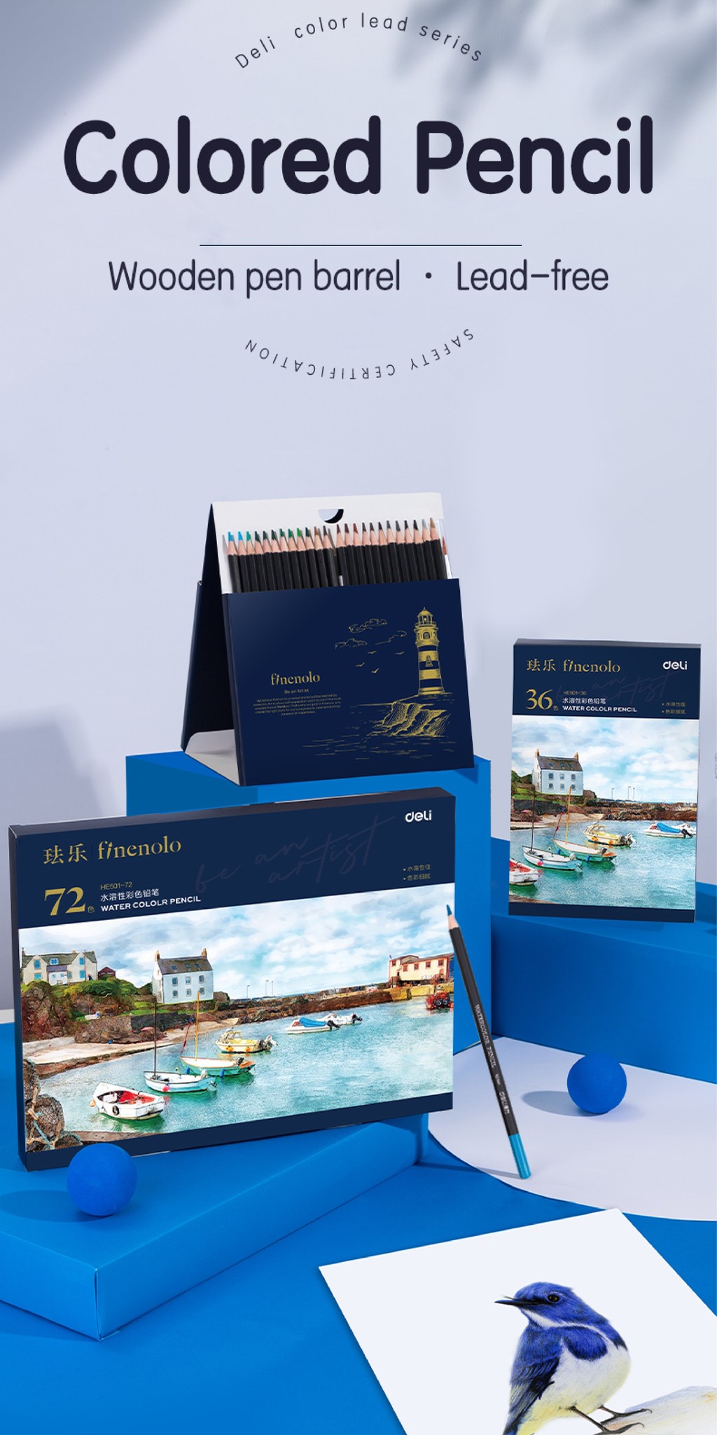Deli Finenolo Colour Pencil V2 with Standing Case Watercolour Color ...