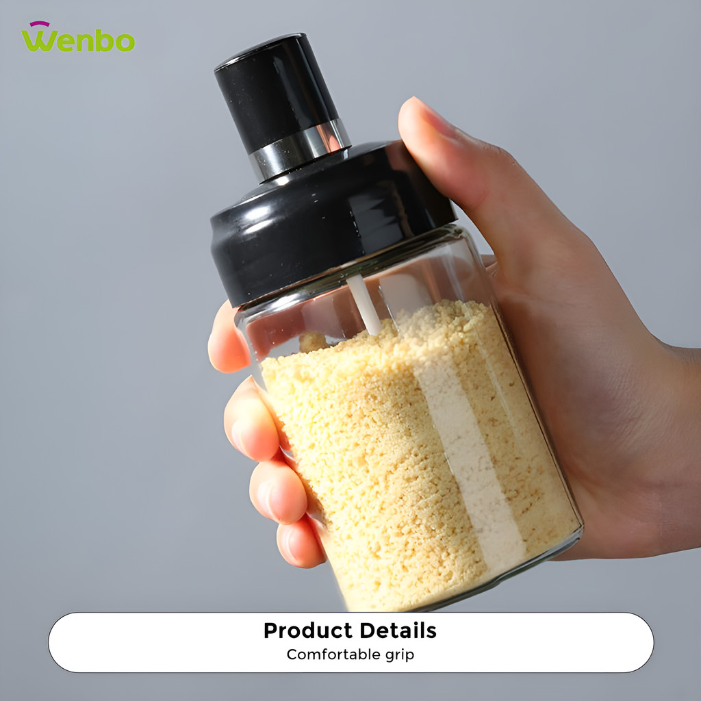 Wenbo Botol Perasa Transparent Glass Seasoning Bottle With Spoon Salt ...