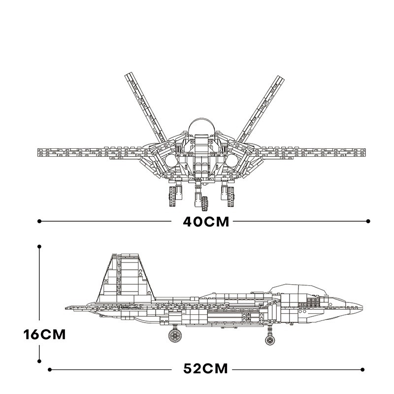 B-2 Bomber Military Building Blocks 2063 Pcs Reobrix Aircraft Plane ...