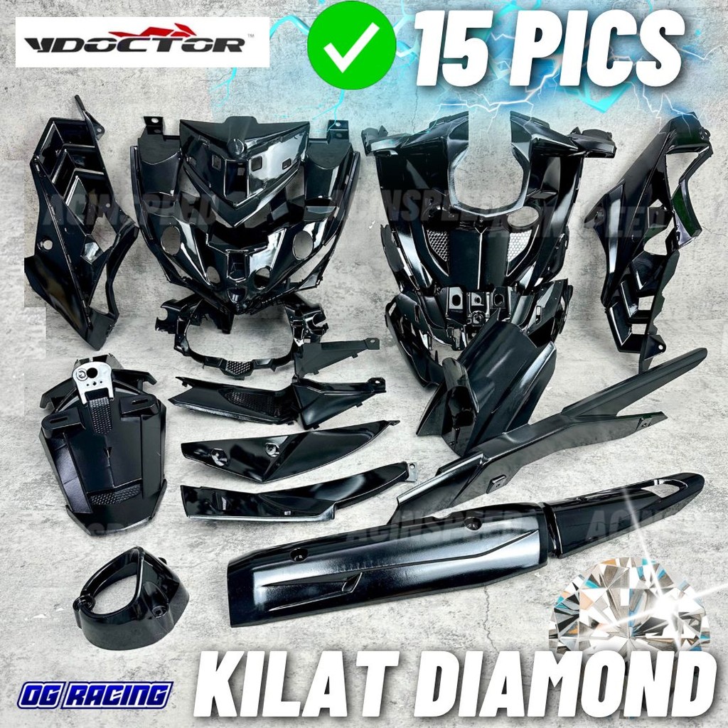 YAMAHA Y15ZR V1 V2 LC135 V4 V5 V7 V8 Fi Inner Hitam Kilat Diamond/Y15ZR ...