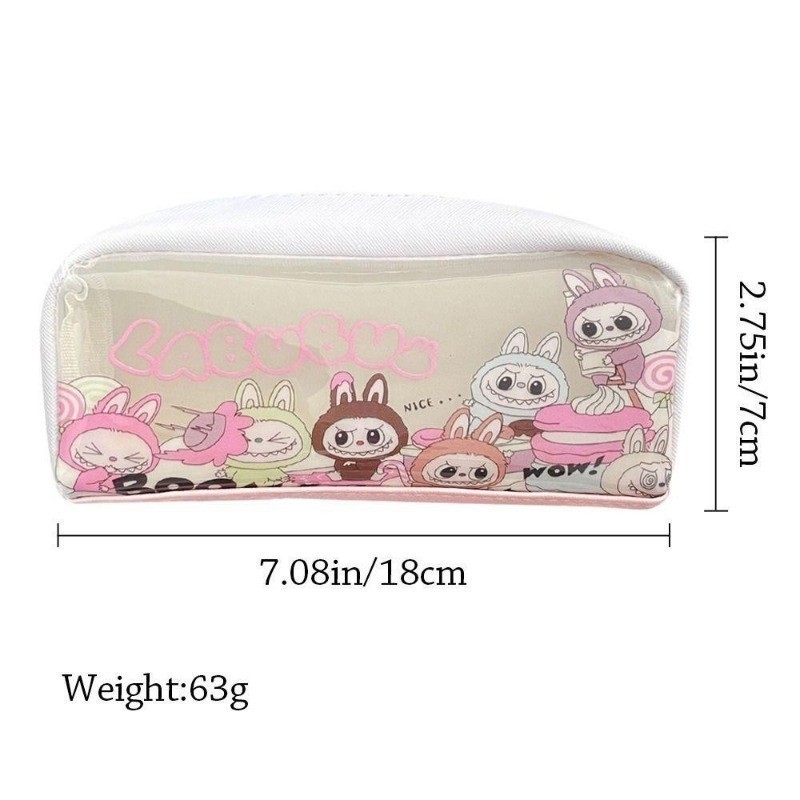 Cute Cartoon Labubu Single-Layer PU Zipper Pencil Case Labubu Junior ...