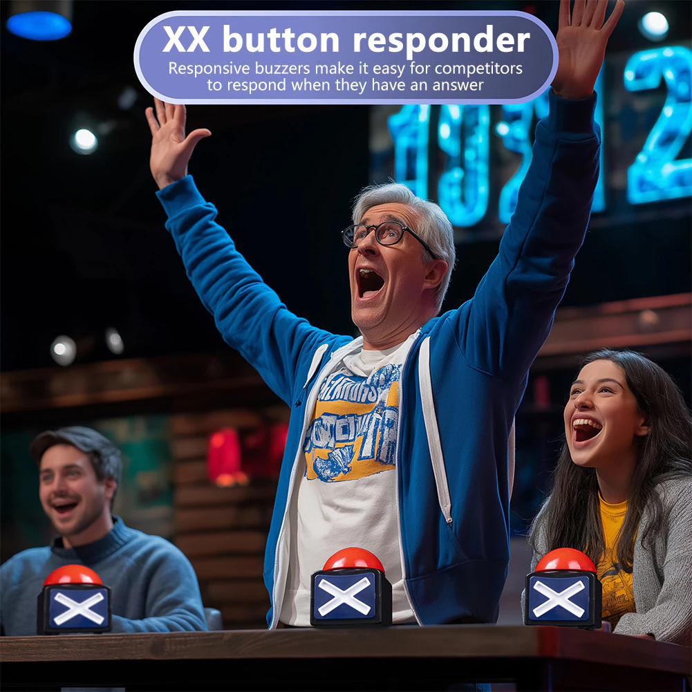 Quiz Buzzer Set Game Show Buzzer with Sound Light Trivia Talent Show ...