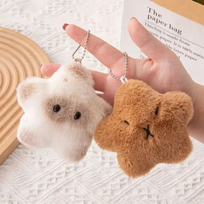 New Creative Capibala Star Squeak Cute Plush Pendant Keychain Baby ...