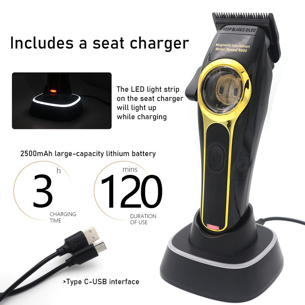 KEMEI KM-2373 Magnetic Motor Professional Hair Clipper for Men DLC ...