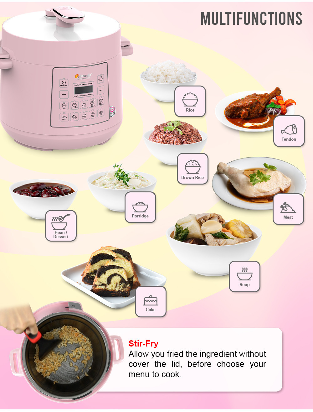 Primada LIMITED EDITION 4 Liter Triple Pots Pressure Cooker MPC4000 ...