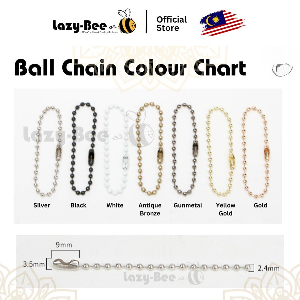 LAZY BEE Ball Chain Keychain Ring Bead Chain Iron Based Alloy Tag DIY ...