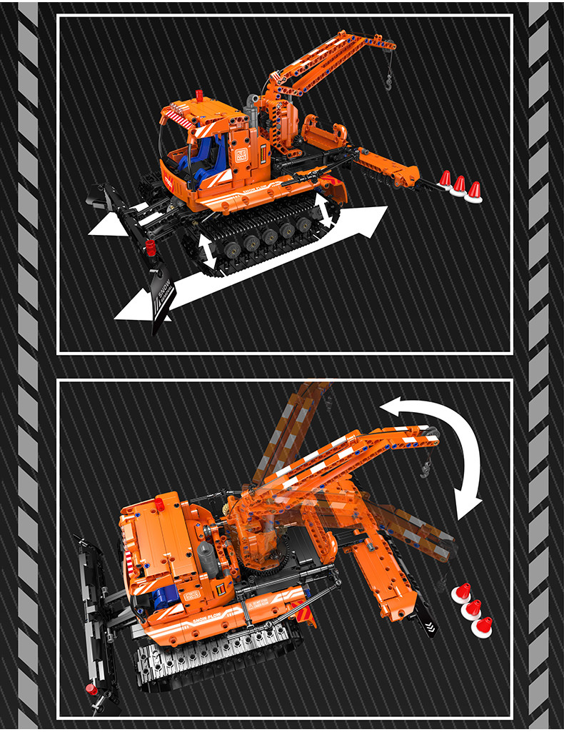 Mould King 17051 Construction Remote Controlled Snow Groomer Building ...