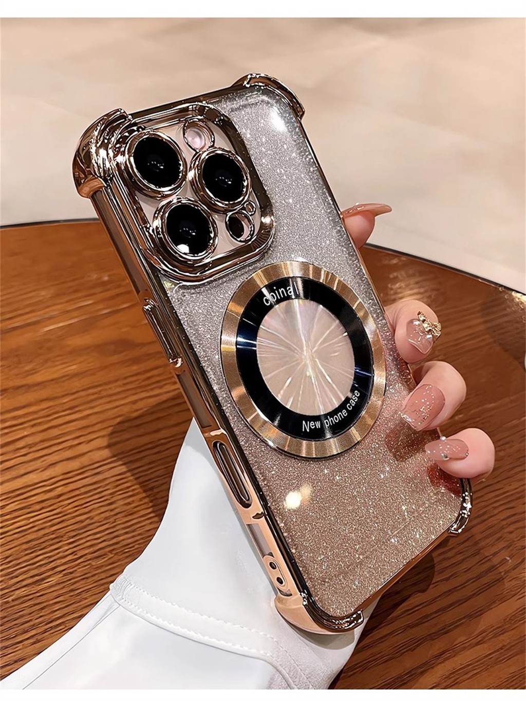 Desert Titanium Gradient Glitter Phone Case for IPhone 16 Pro Max 12 13 ...