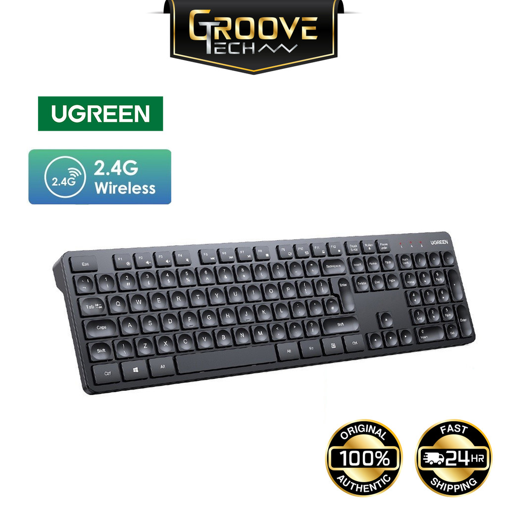 UGREEN Wireless Keyboard 2.4G 104 Keys Concave Keycaps Non Delay Office ...
