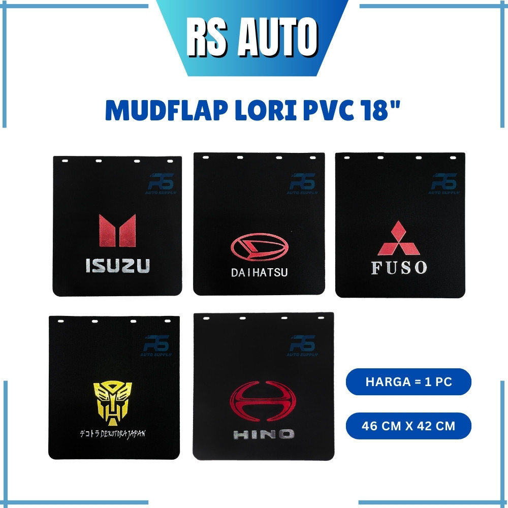 Lorry Mudflap 18" PVC Getah Tayar Lori 3 Tan Ton Truck Isuzu Fuso Hino ...