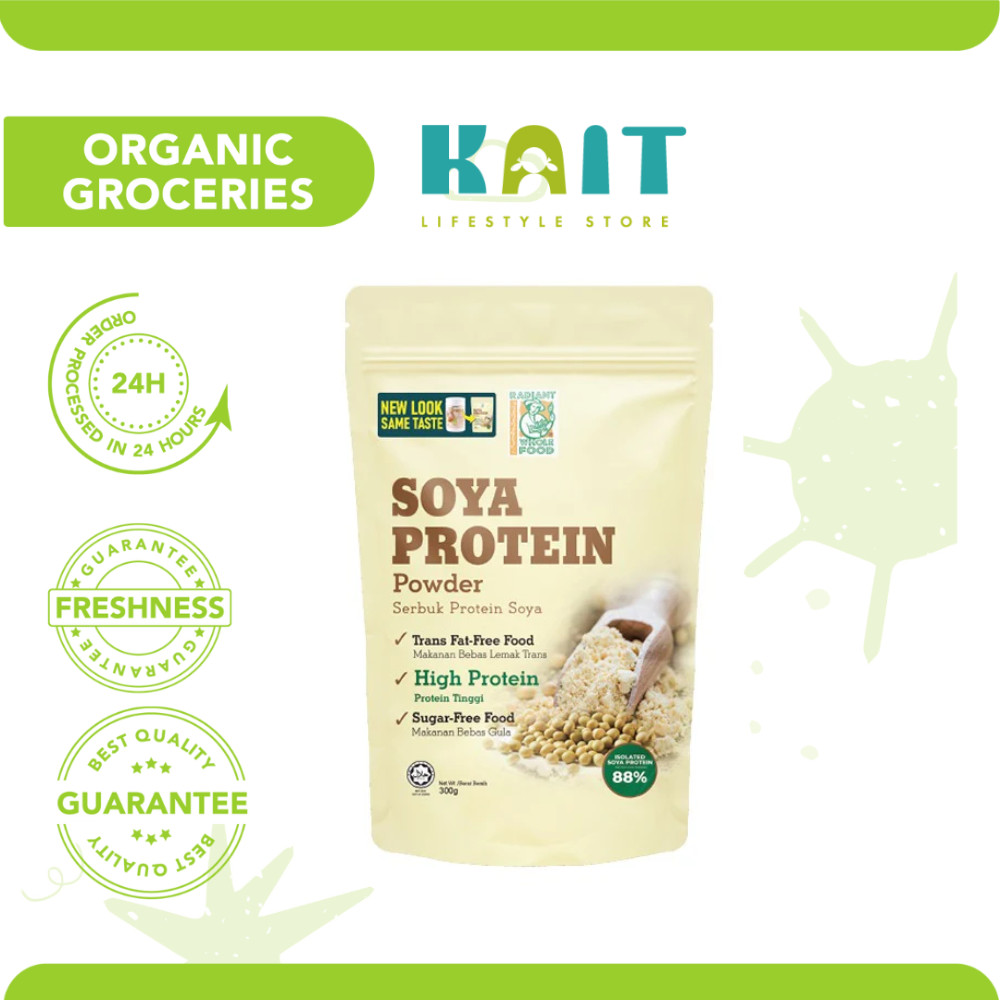 RADIANT Soy Protein Powder, Natural Non-GMO (300gm)(BB:14Mar2025 ...