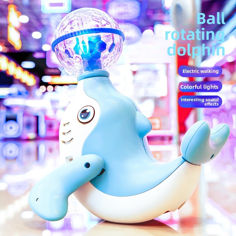 Light Up Kids Dolphin Spinning Toy With Sound For Visual Auditory ...
