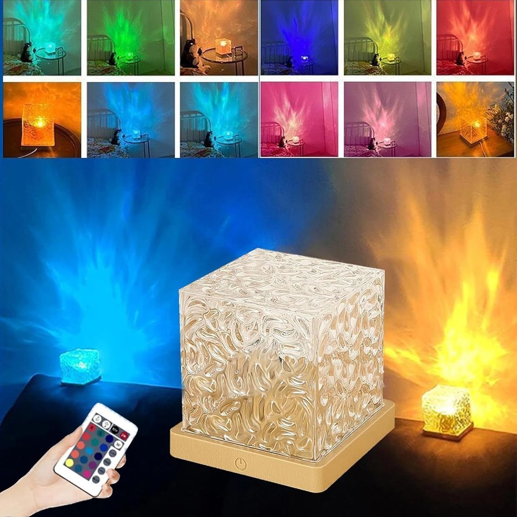 Lamp, LED Table Lamp, Water Wave Pattern, Color Changing, Birthday Gift ...