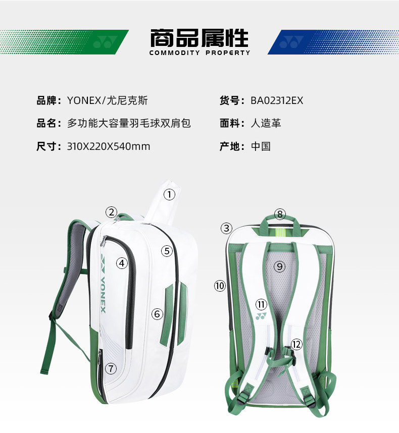 2024 New Style YONEX YONEX Badminton Bag yy National Team Backpack ...