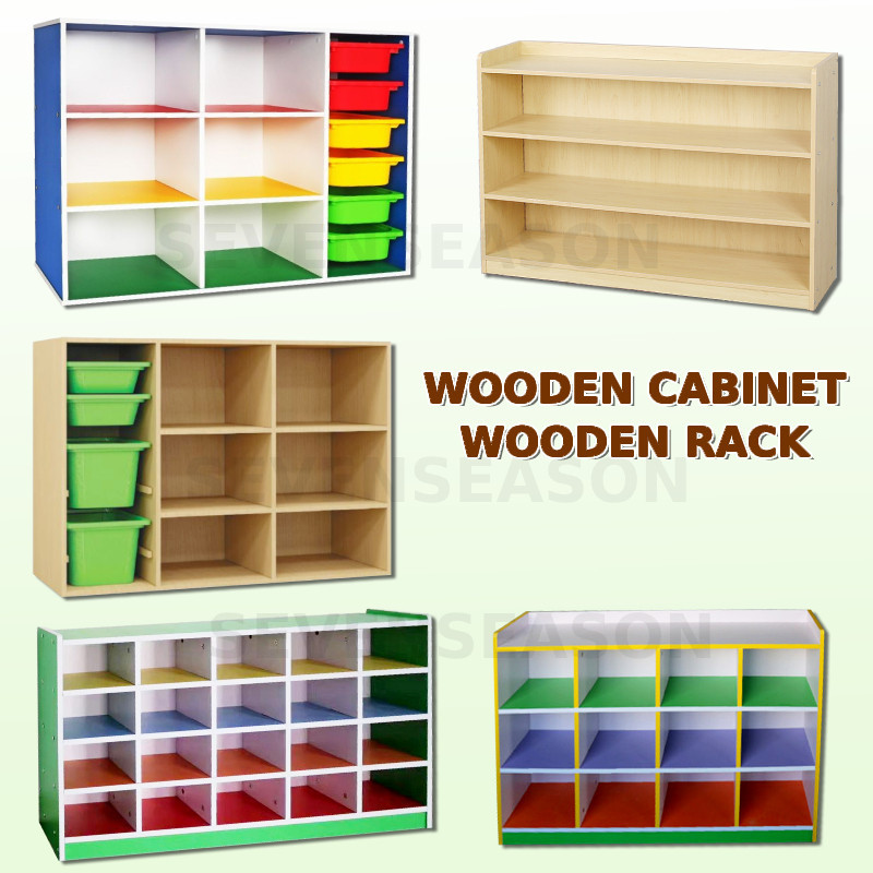 Kindergarten Cabinet Wooden Rack Storage toys Shoe Rack Bookshelf Rack ...