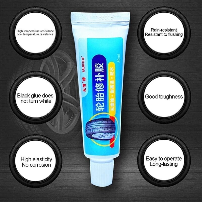 30ml Tire Repair Glue Liquid Strong Rubber Glues Black Soft Rubber Adhesive Instant Strong Bondd ...