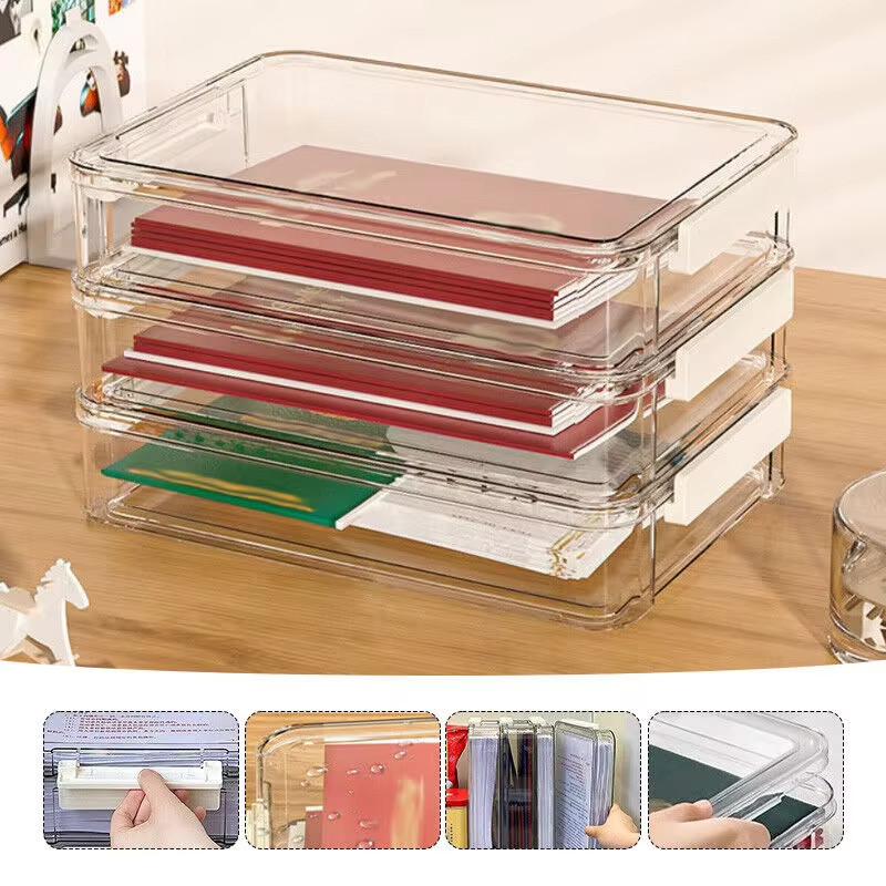 Desktop Organizer Box Desktop File Storage Box A4 Document Organizer ...