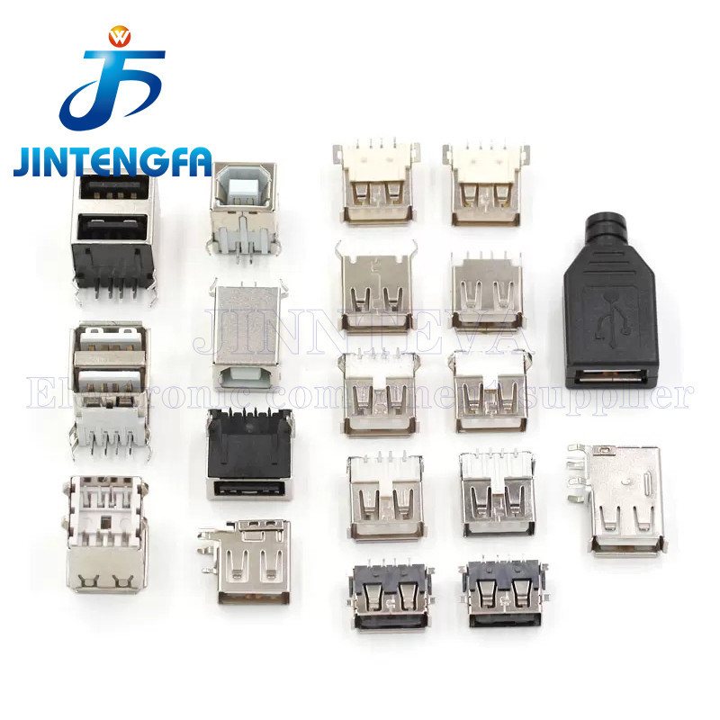 10Pcs USB Type A Standard Port Male Female Solder Jacks Connector PCB ...