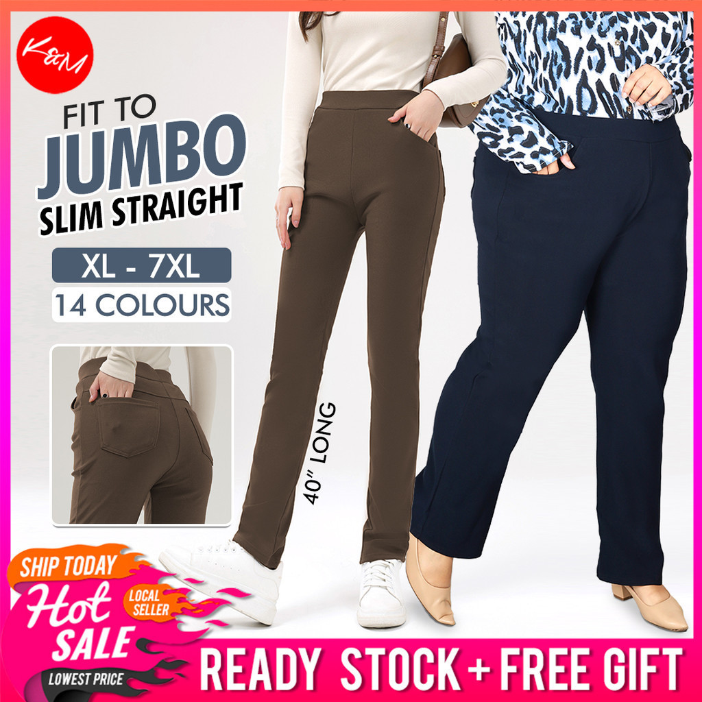 KM Woman L-8XL Plus Size Fashion Pants Long Pants [P4616] | Shopee Malaysia