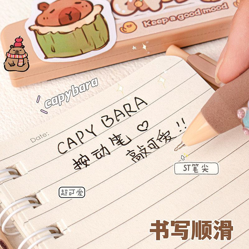 Cartoon Capibara Pen, ST Tip, Erasable Pen，Student Writing Quick Dry ...