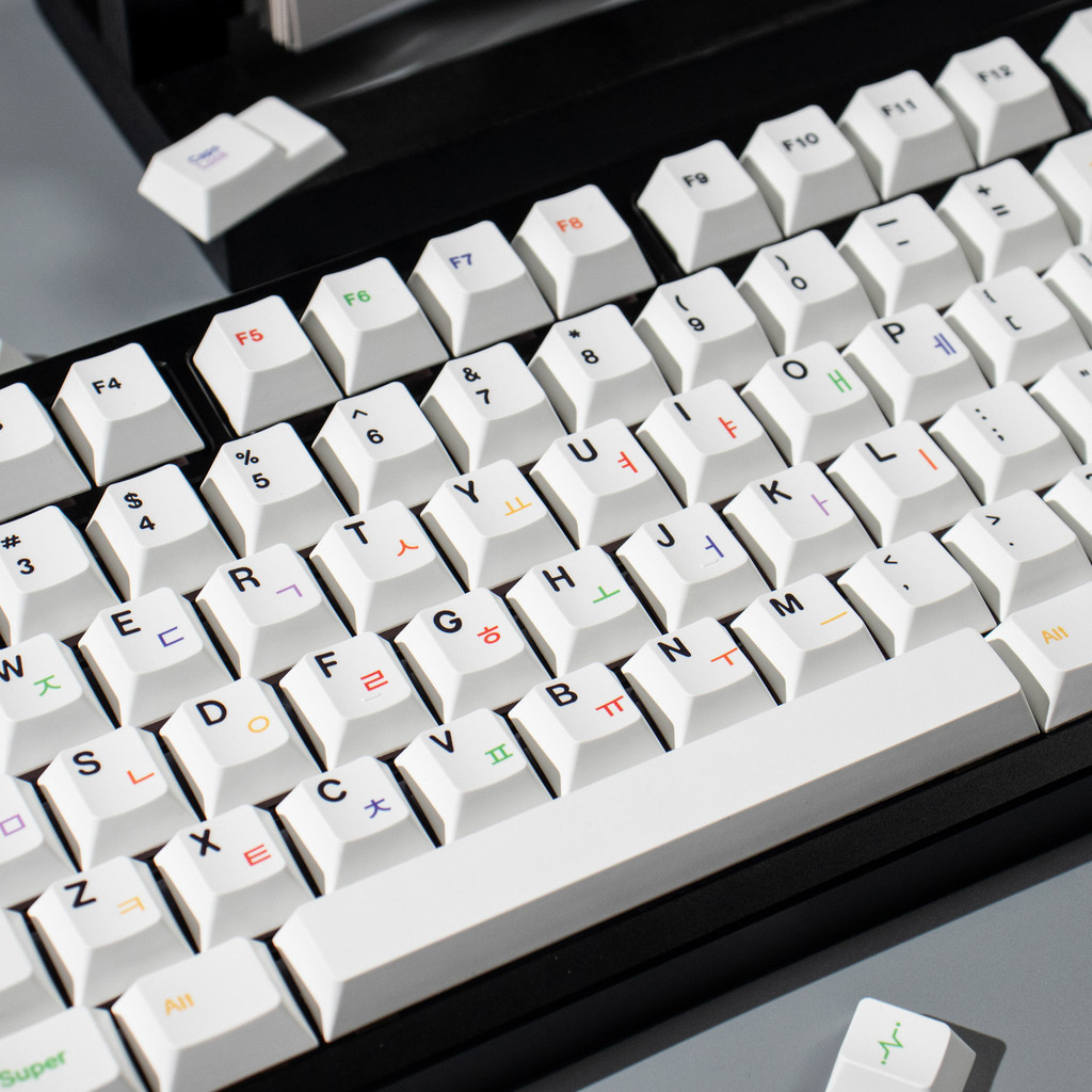 Korean Keycaps BOW Minimalism White/ Milky White Cherry Profile PBT ...