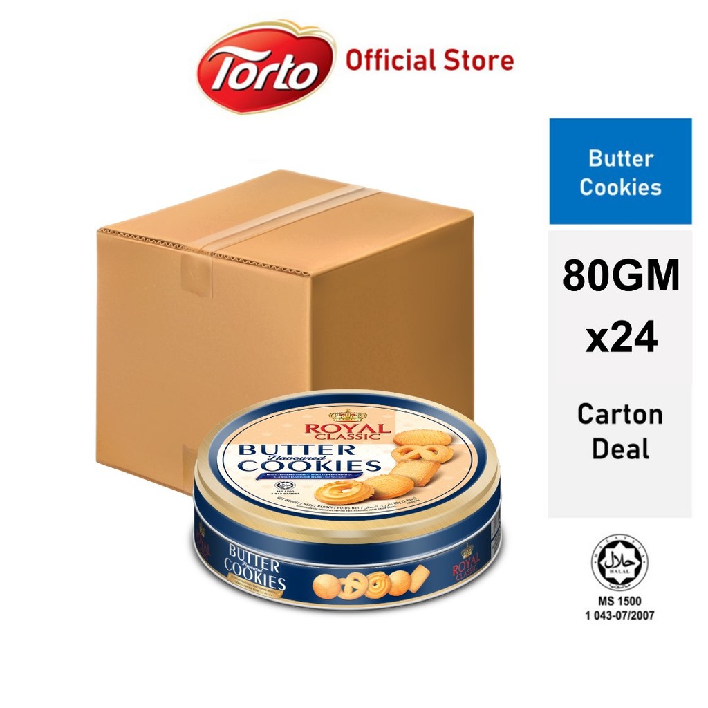 80g Royal Classic Butter Cookies ( X24 tin) | Carton Deal | Shopee Malaysia