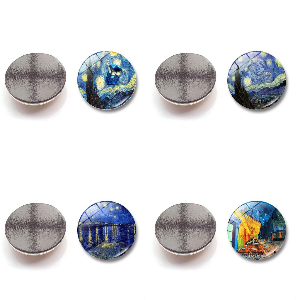 Unique Van Gogh Starry Night 25mm Round Crystal Magnets Decor ...
