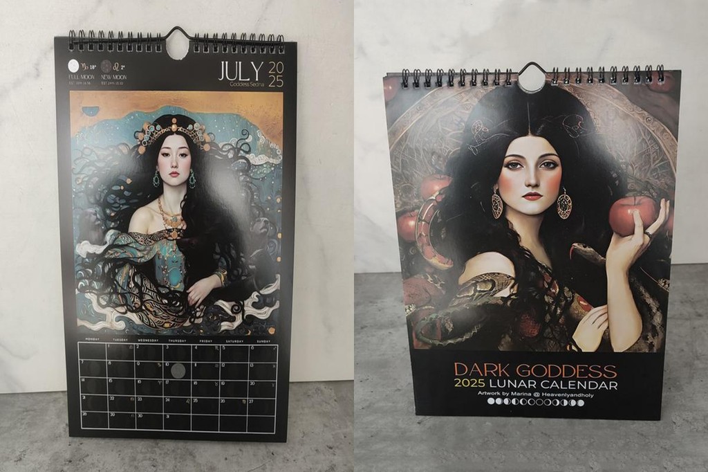 wanpanyu Durable Moon Phase Calendar Moon Phase Calendar 2025 2025 Dark ...