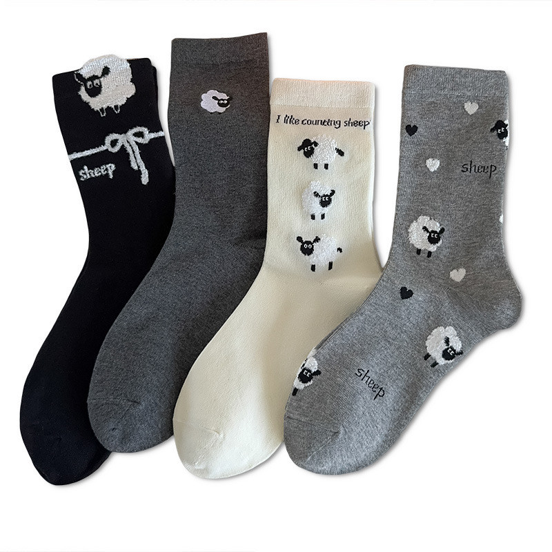 Korean Style Preppy Style ins Early Autumn Socks Female Little Sheep ...