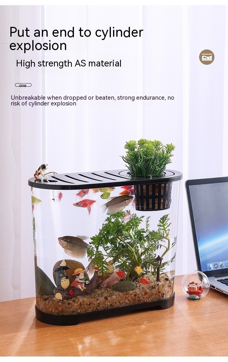 Aquarium Fish Tank Desktop HD Transparent Ecological Betta Fish Tank ...