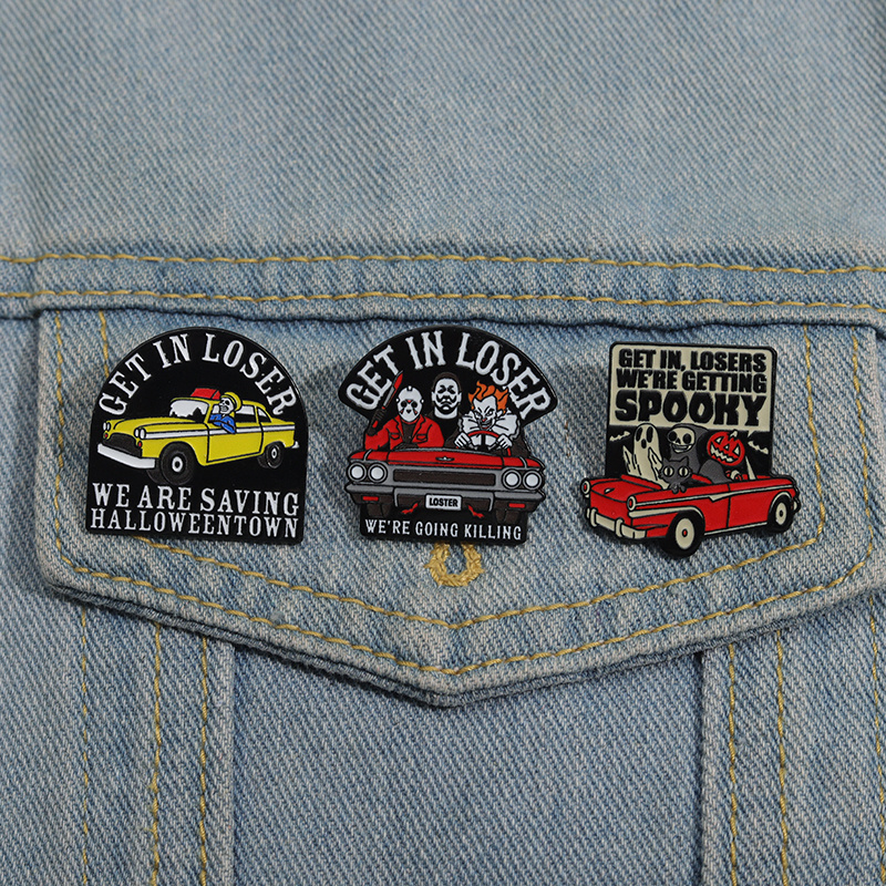 Funny Get in Loser Brooch Pin Punk Skeleton Ghost Brooch Clothes Lapel ...