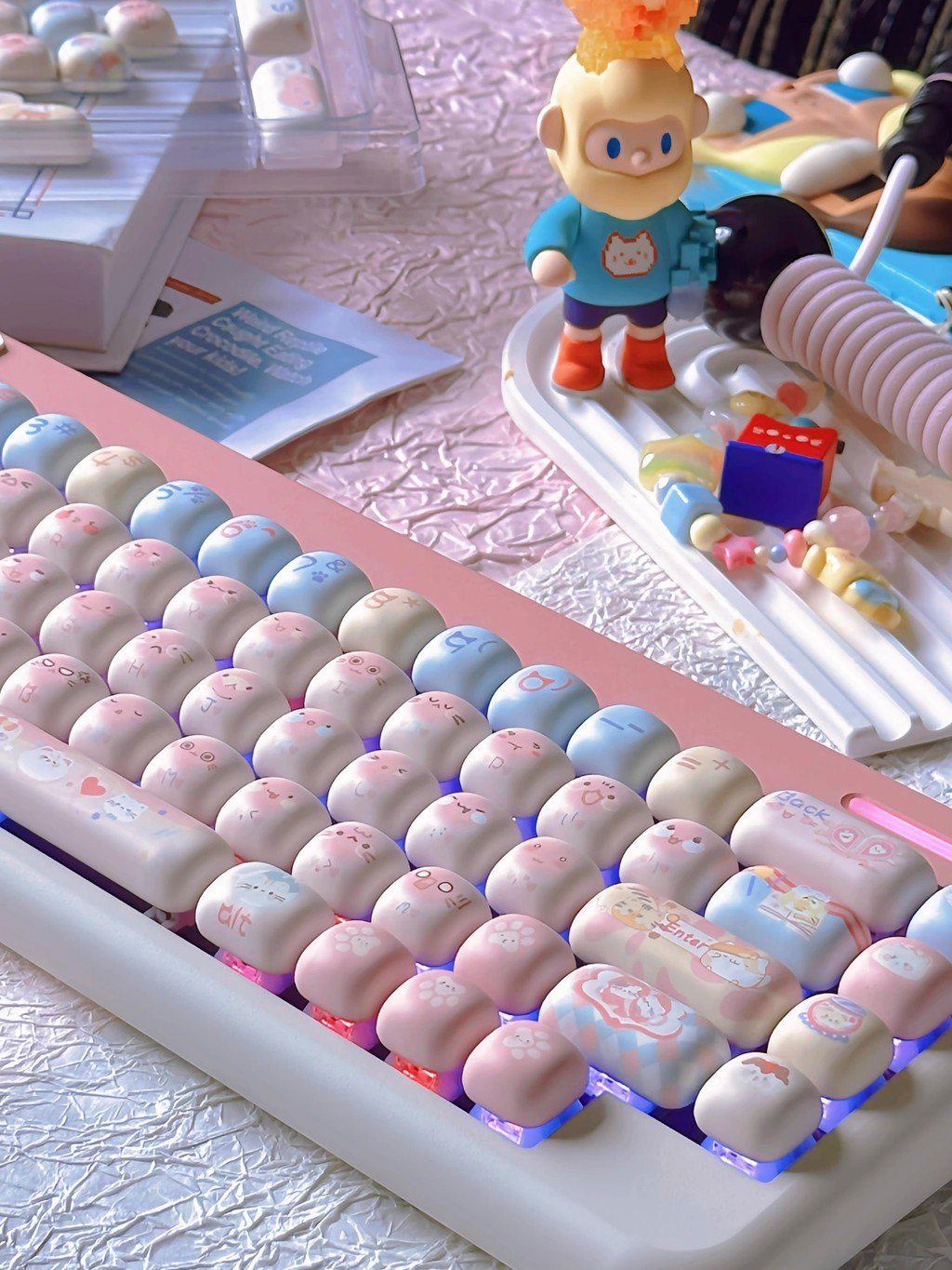 Sweet Cat Mantou Keycap MOG Profile 140 Keys PBT Five-sided Dye ...