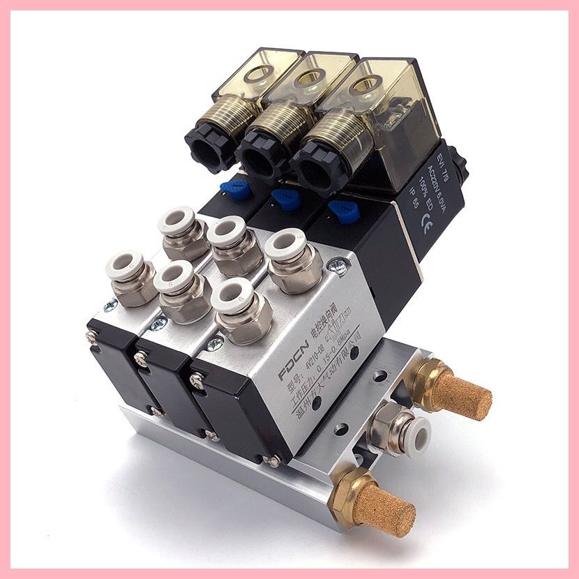 Pneumatic Solenoid Valve Set 4V210-08 Solenoid Control Valve 220V Two ...