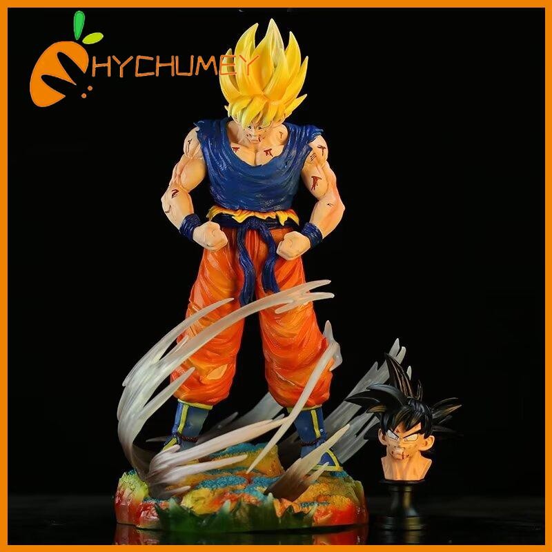 Artistic Saiyan Super Gk Shadow Goku Dual Head Display Figurine Crafted ...