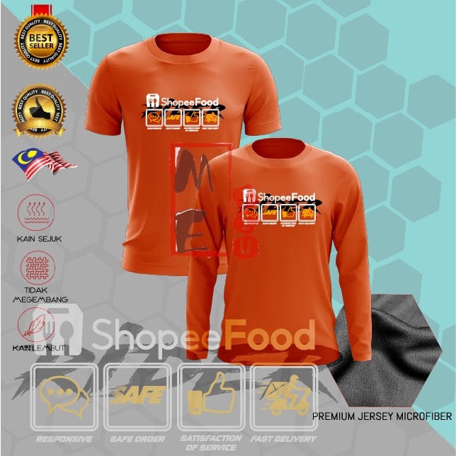 SHOPEE FOOD RIDE DELIVERY Msia Ready Stock Jersey Premium Microfiber ...