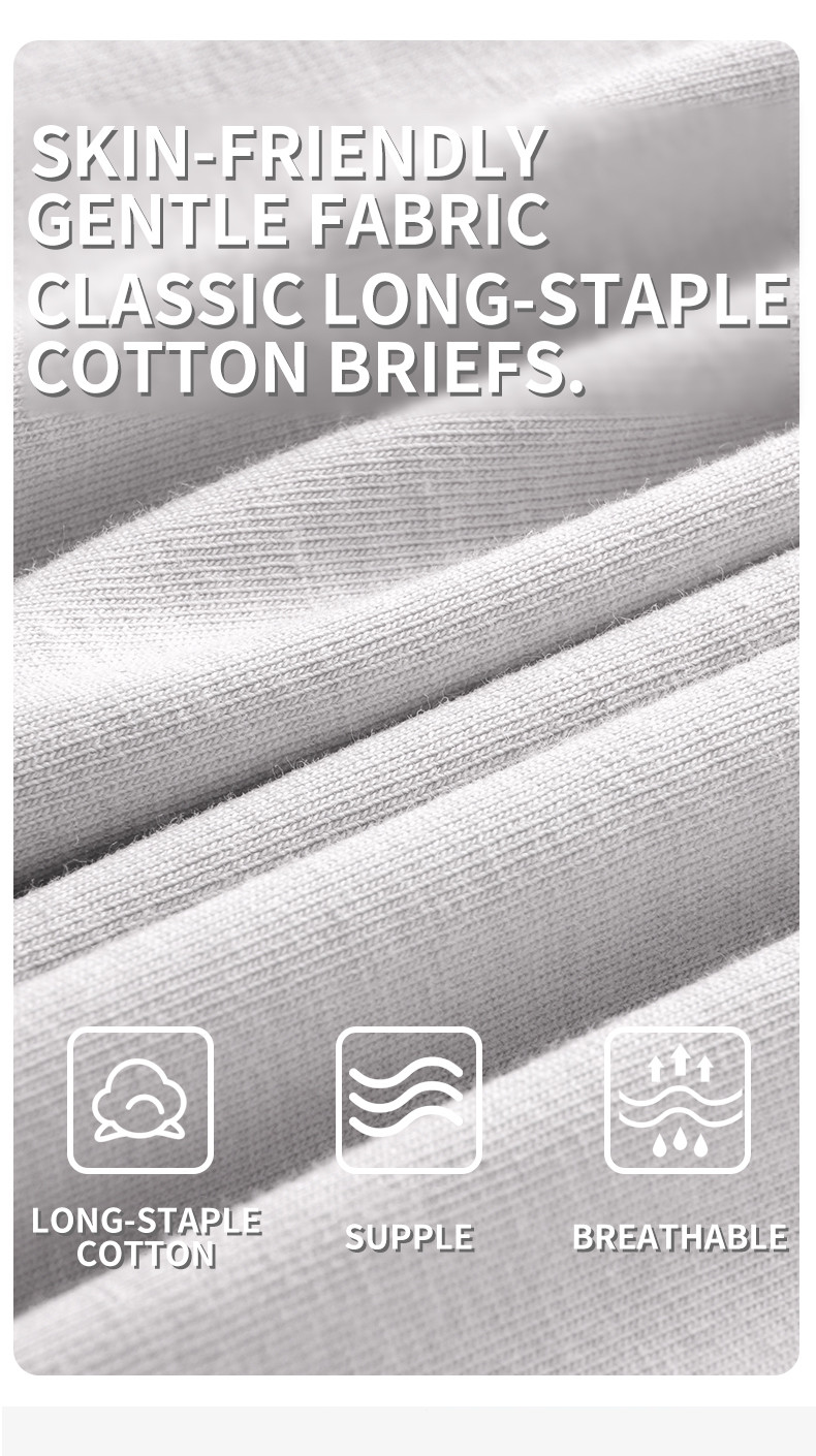 MiiOW 3Pcs Cotton Men's Panties 7A Antibacterial Crotch Man Underwear Boxers Seamless Waistband ...