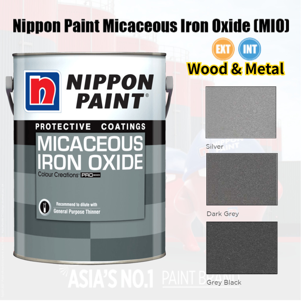 5L Nippon Paint Micaceous Iron Oxide MIO l MIO Untuk Keluli Logam l ...