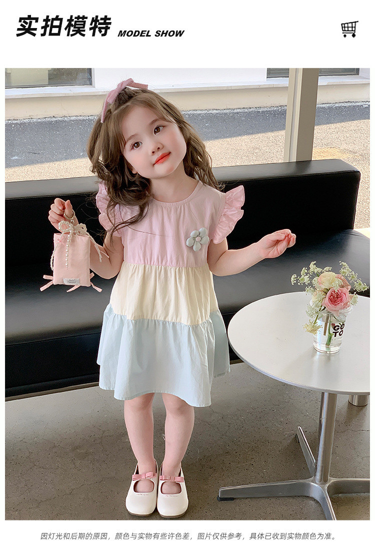 (((80-140cm) Korean Style Baby Girl Flying Sleeve Dress Summer Girl ...