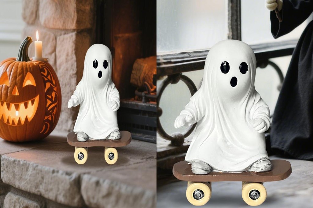 Ghost Theme Party Prop Ghost Skateboard Statue Spooky Skateboard Ghost ...