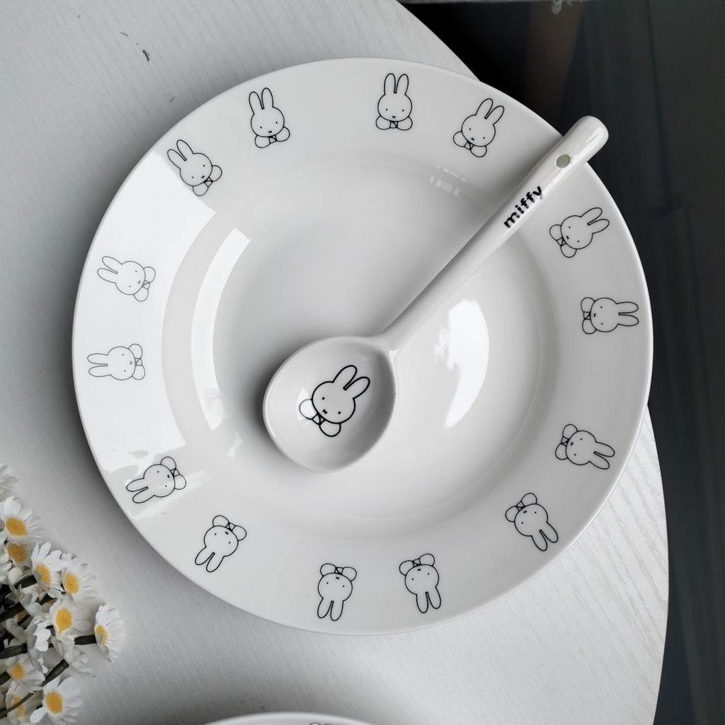 Ins Style Cute Miffy Rabbit Ceramic Tableware Family Kitchen Dining ...