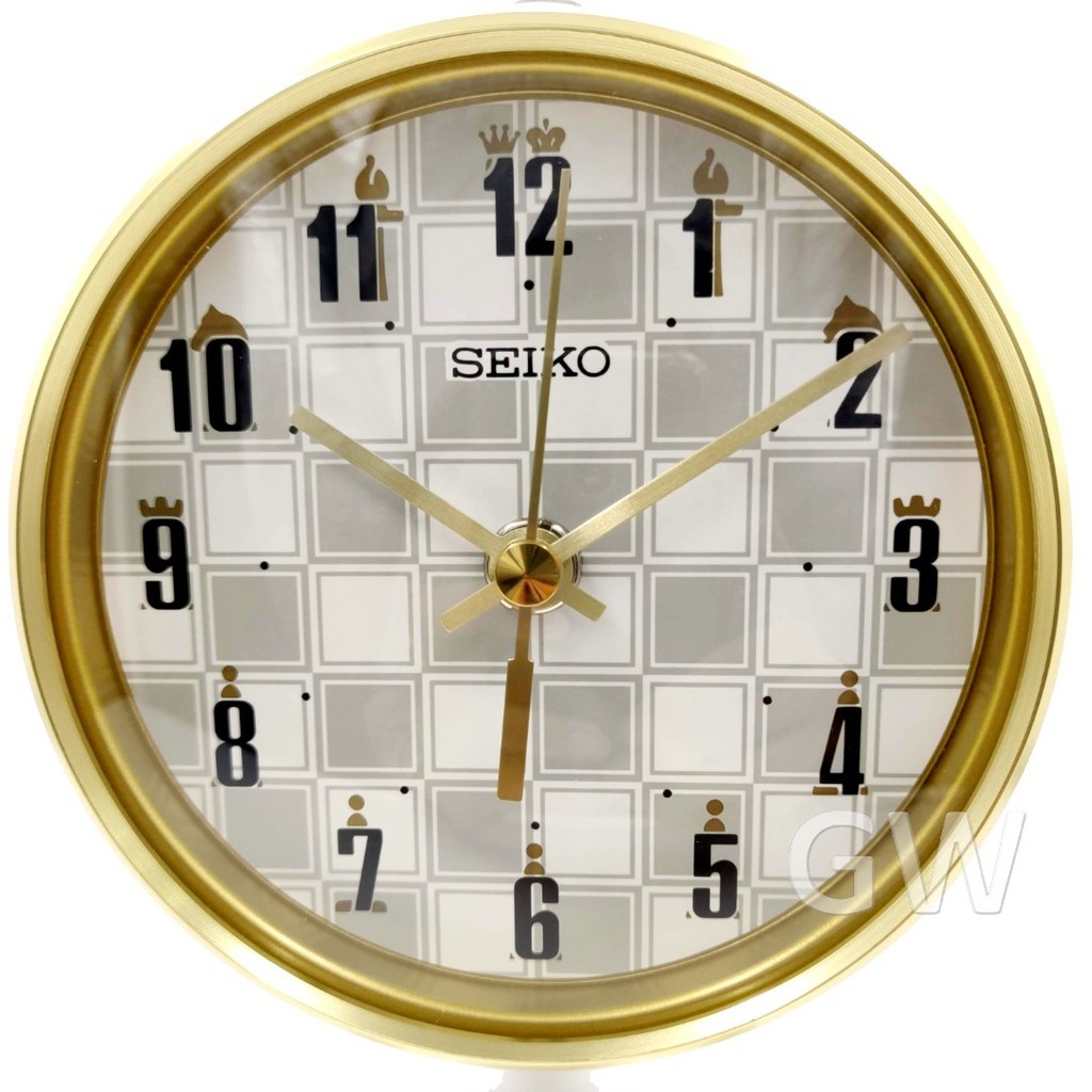 100% ORIGINAL SEIKO Quartz Unique Chess Shape Desk Table Clock QXG156 ...
