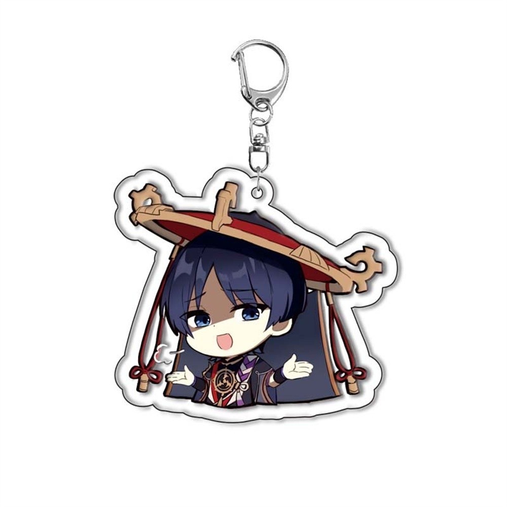 Game Genshin Impact Keychain Double Side Arcylic Cartoon Scaramouche ...