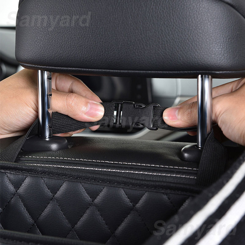 Leather Car Seat Back Storage Organizer Multi-Pocket Storage Bag For ...