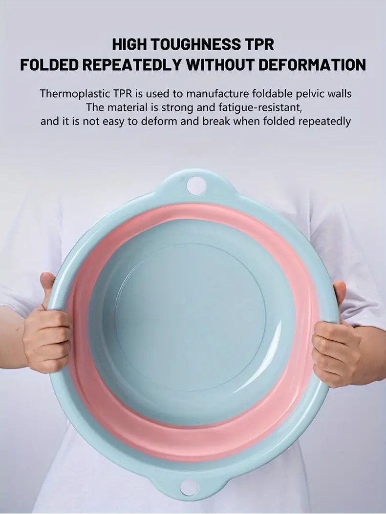 Hangable Wash Basin Foldable Bucket Space-Saving Multipurpose Collapsible Basin Laundry Travel ...