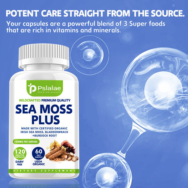 Pslalae SEA MOSS PLUS 1400 mg - Supports immune, digestive and thyroid ...
