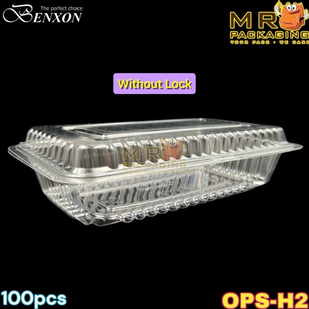 OPS-H2 BENXON Plastic Tray [ 100pcs± ] Bakery Disposable Clear Food OPS ...