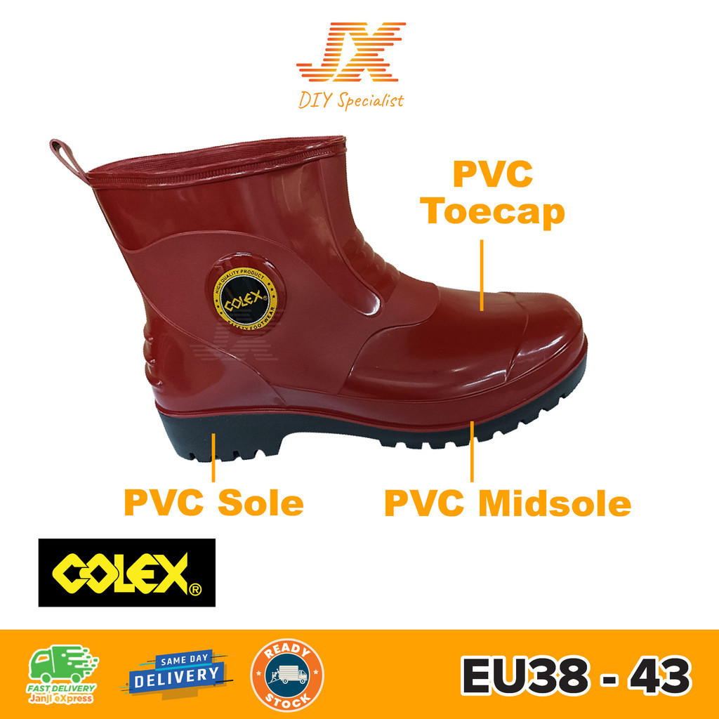 COLEX RM-6600 PVC Kitchen Boot Rain Boots Waterproof Anti Slip Garden ...