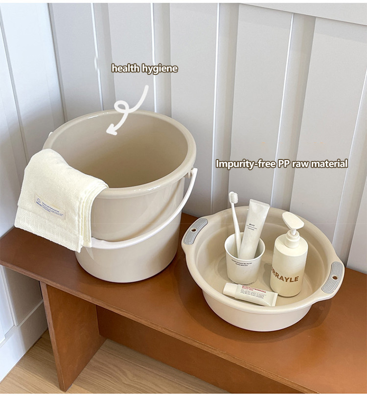 18L Plastic Water Bucket Set Portable Student Dormitory Thickened Water ...
