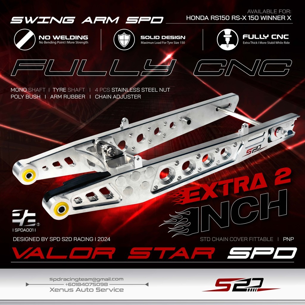 Swing Arm SPD S2D RS150 RSX 150 VS-1 Fully CNC Extra +2 INCH No Welding ...