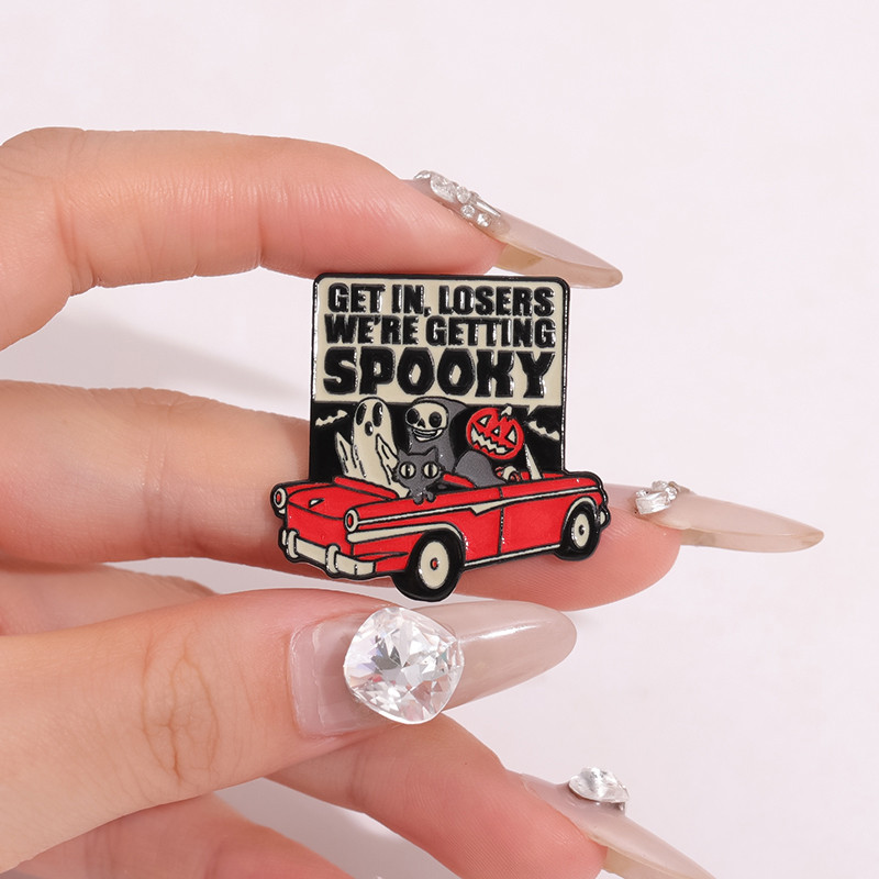 Funny Get in Loser Brooch Pin Punk Skeleton Ghost Brooch Clothes Lapel ...
